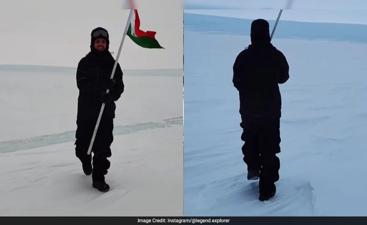 Watch: Indian Man Proudly Waves Tricolour In Antarctica On Independence Day
