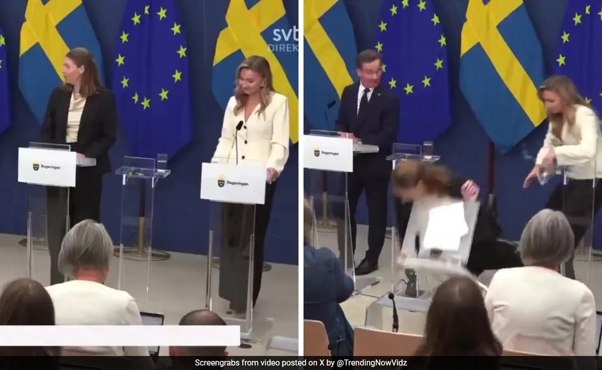 On Camera, Sweden's New Health Minister Elisabet Lann Collapses During ...