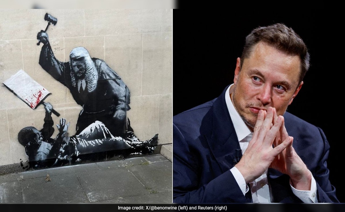 Elon Musk Reacts To New Banksy Mural At London's High Court That Shows ...