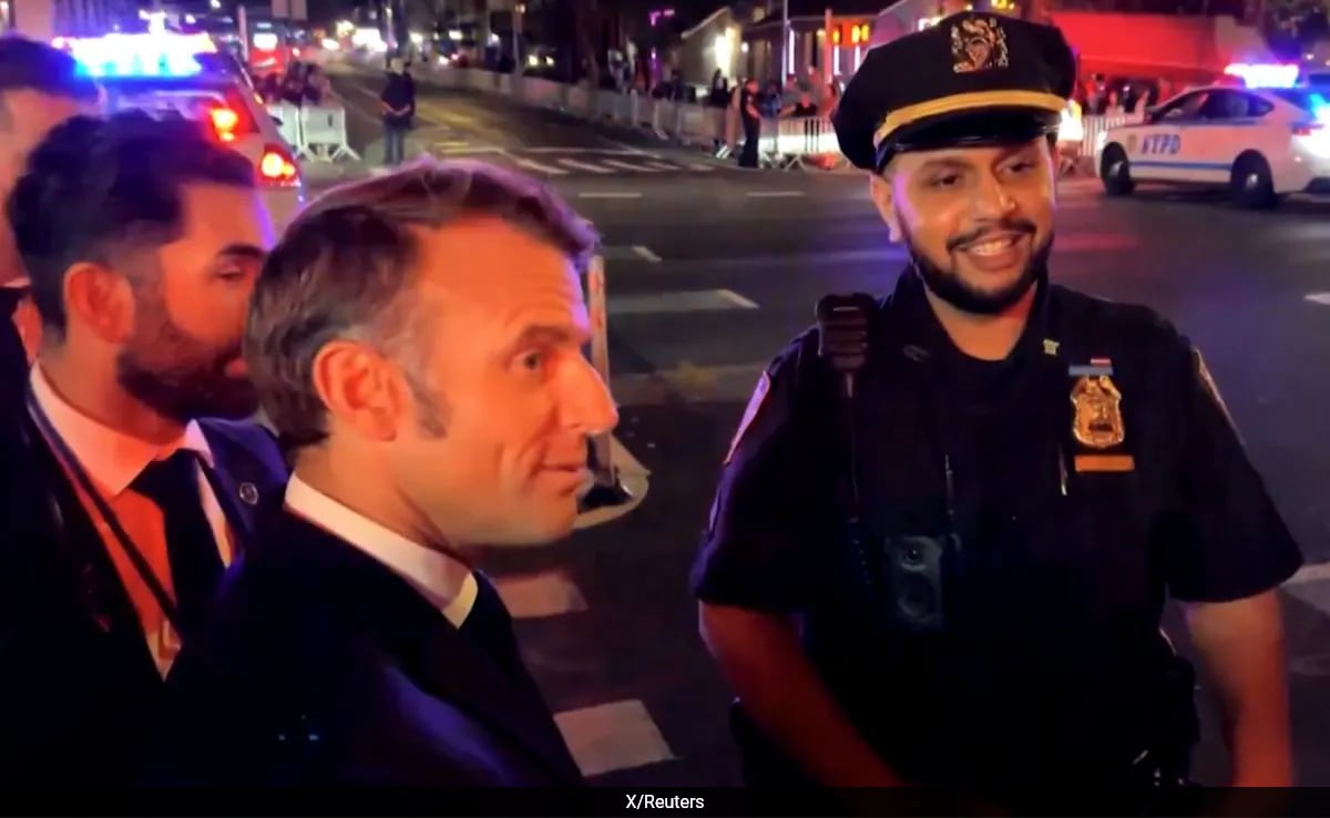 Video: France's Emmanuel Macron Stopped In New York To Make Way For ...