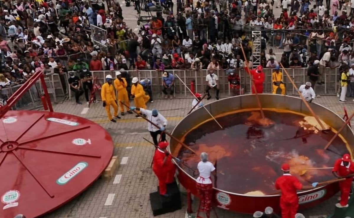 Nigerian Chef Attempts To Make World's Largest Pot Of Jollof Rice