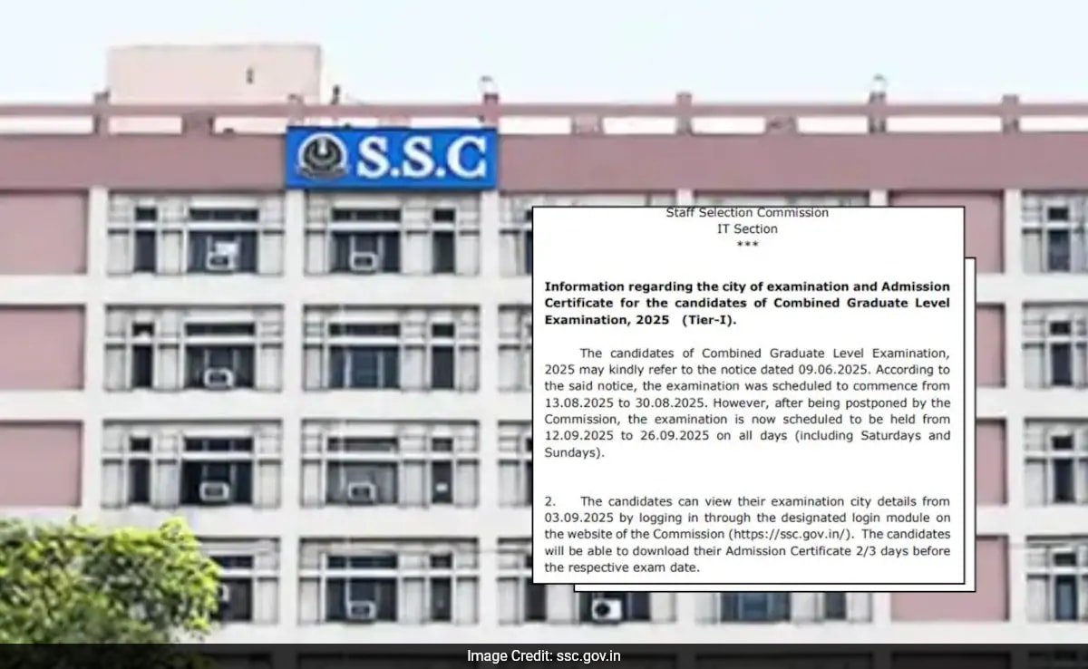 SSC CGL Tier 1 Exam 2025 New Dates, City Slip Released: Here's All You ...
