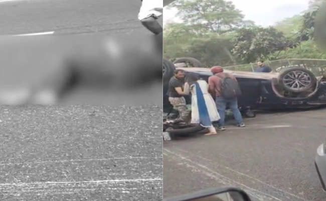 BMW Flipped Over, Victims Navjot Singh Lying On Road: Videos Show Delhi ...