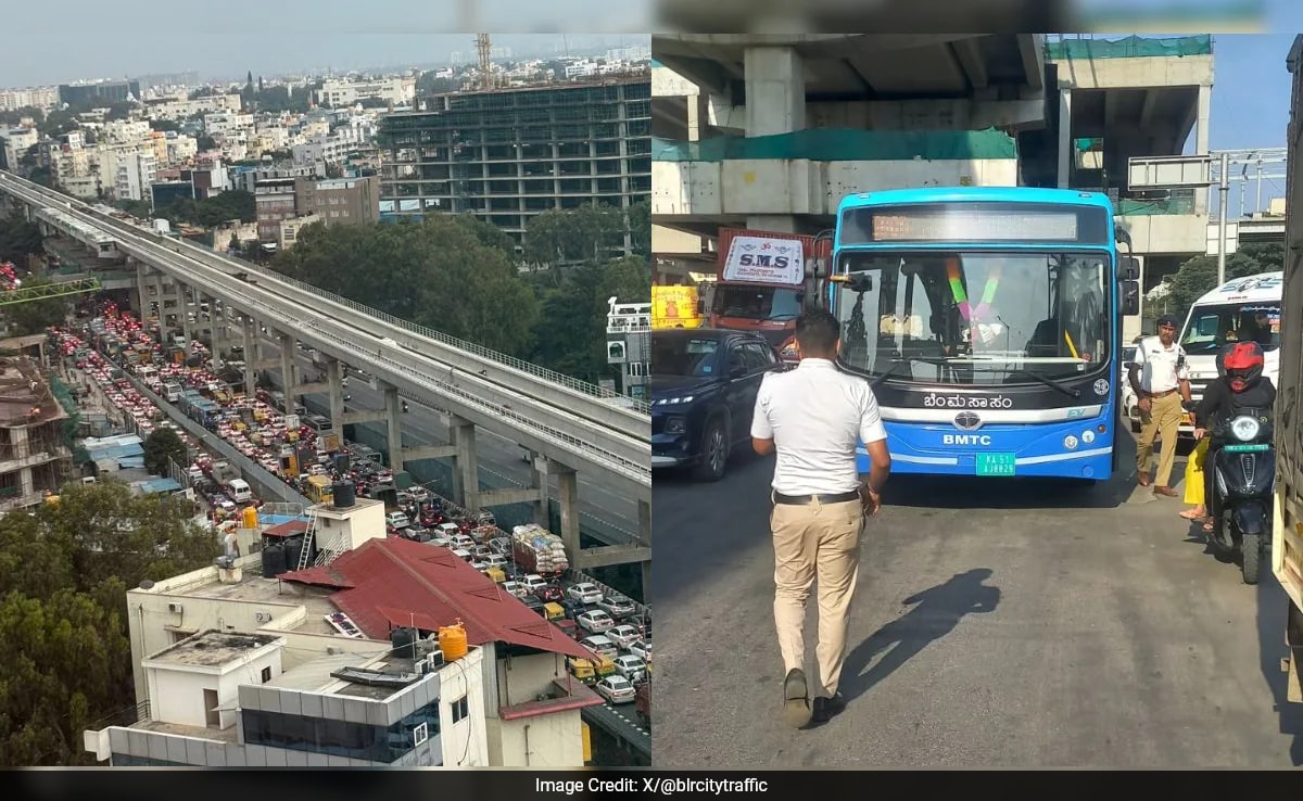 Massive Traffic Jam On Bengaluru's Outer Ring Road After BMTC Bus ...