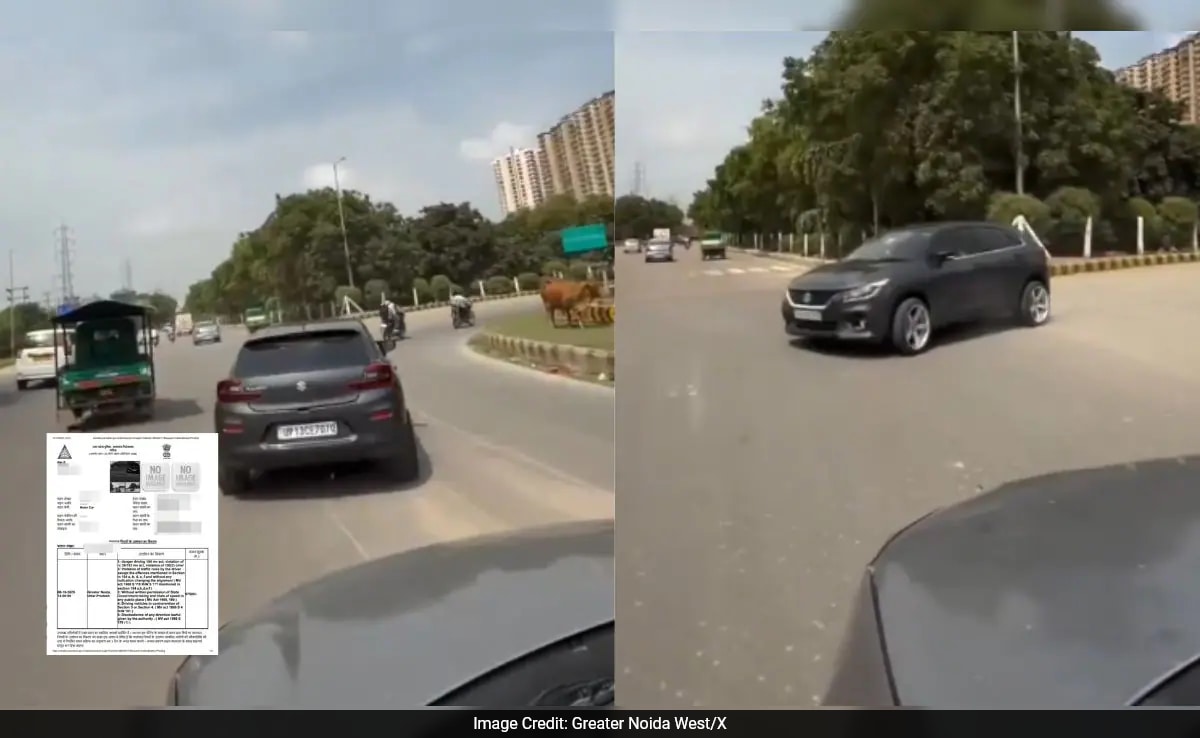 Viral Video Shows Noida Man Performing Dangerous Car Stunt Baleno ...