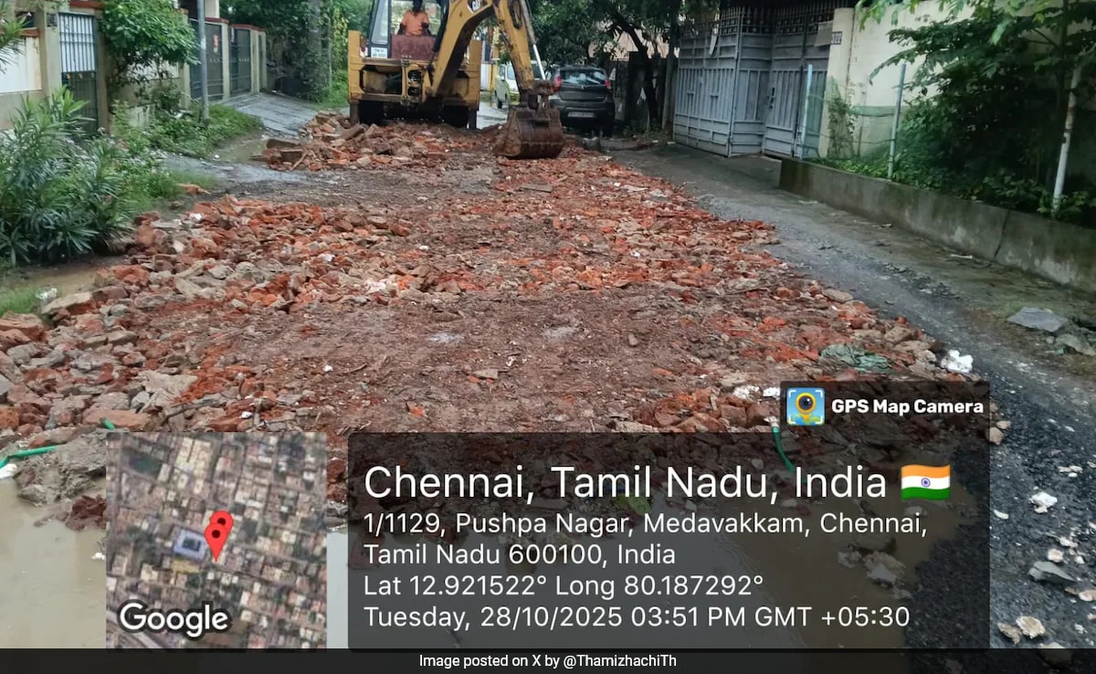 DMK MP's Chennai Road Repair Pic Roasted On Internet. Clarification Follows