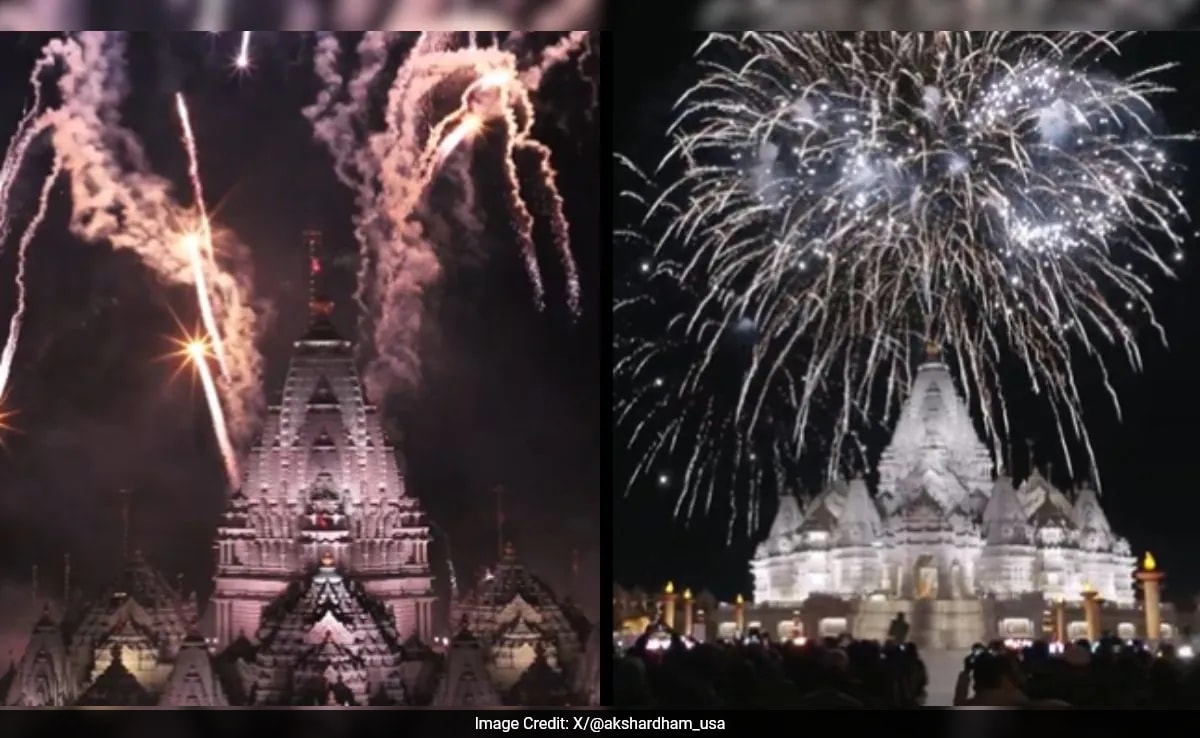 Watch: Stunning Fireworks Display At New Jersey's BAPS Swaminarayan ...