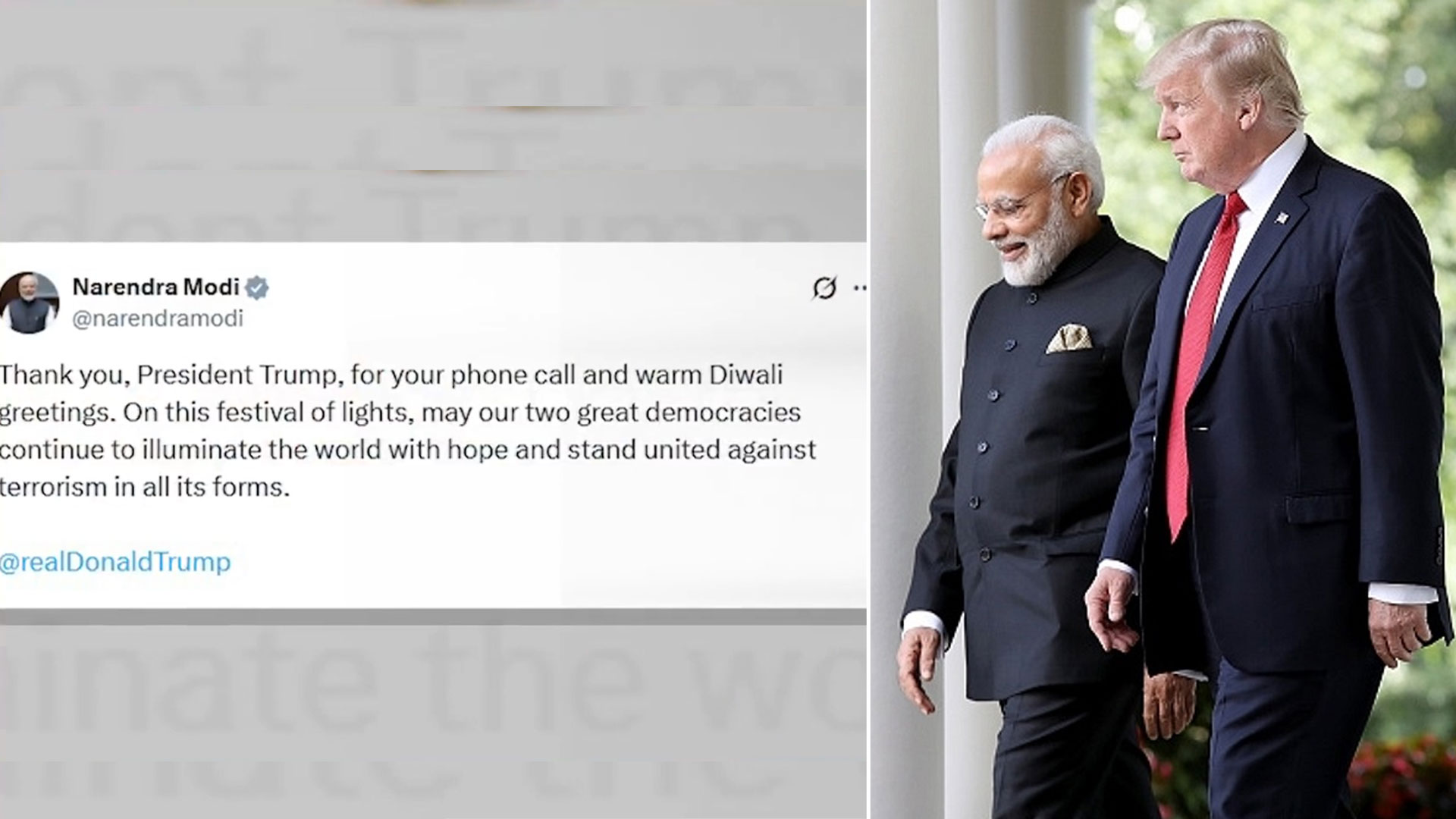 After Diwali Phone Call, PM Modi's Message On "Hope", "Terrorism" For Trump