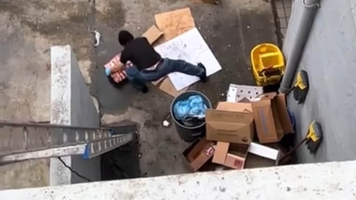 Viral: US Restaurant Worker Caught Slamming Frozen Meat On Pavement ...