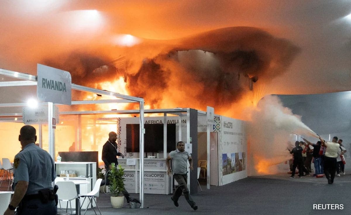 Massive Fire At COP30 Venue In Brazil, Likely Caused By Microwave
