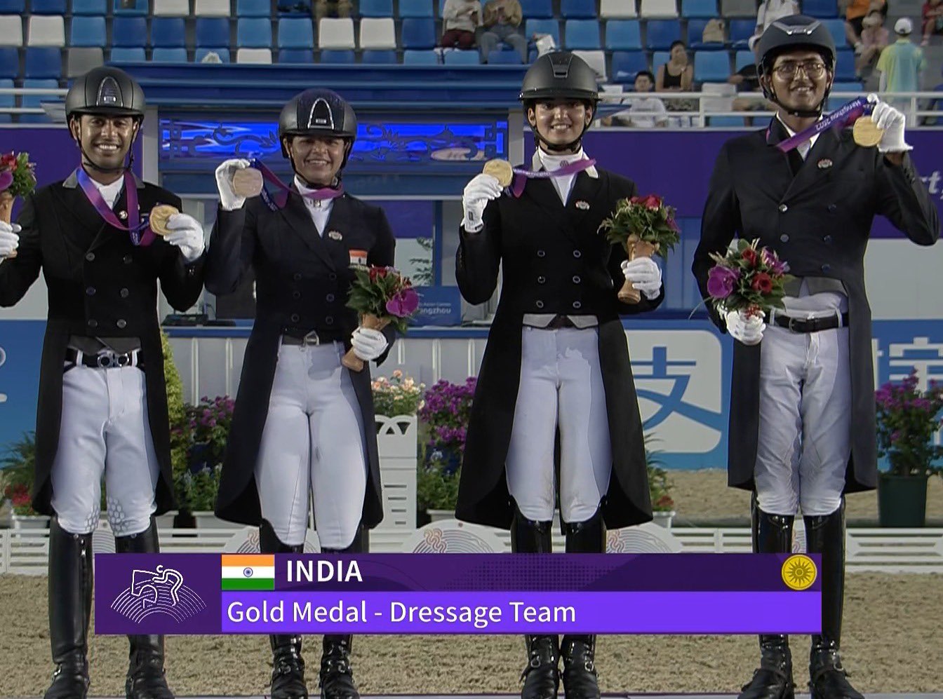 India Clinch Equestrian Team Dressage Gold At Asian Games