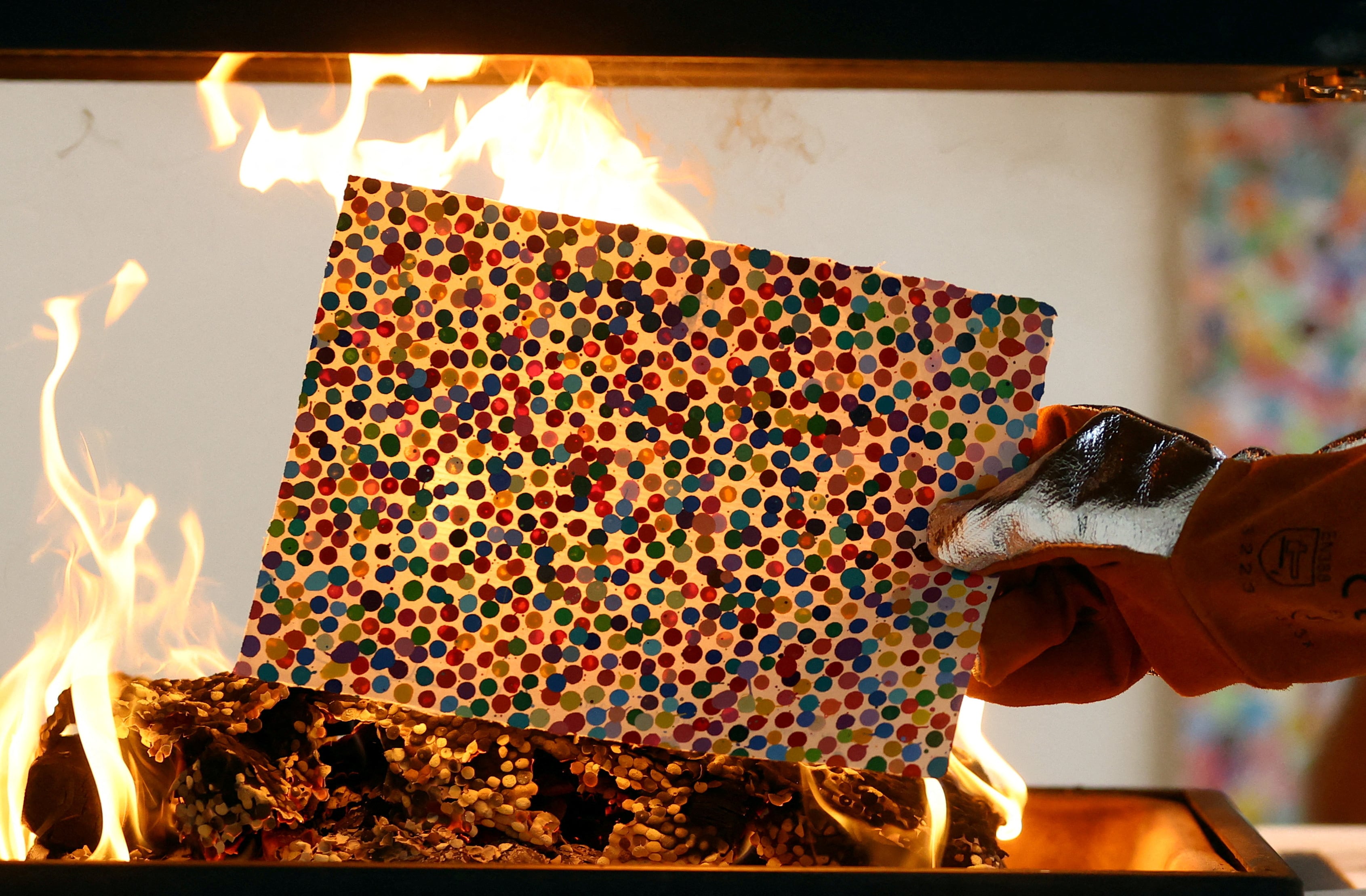 Damien Hirst Burns Artworks After Collectors Pick NFTs (Tokens) Instead