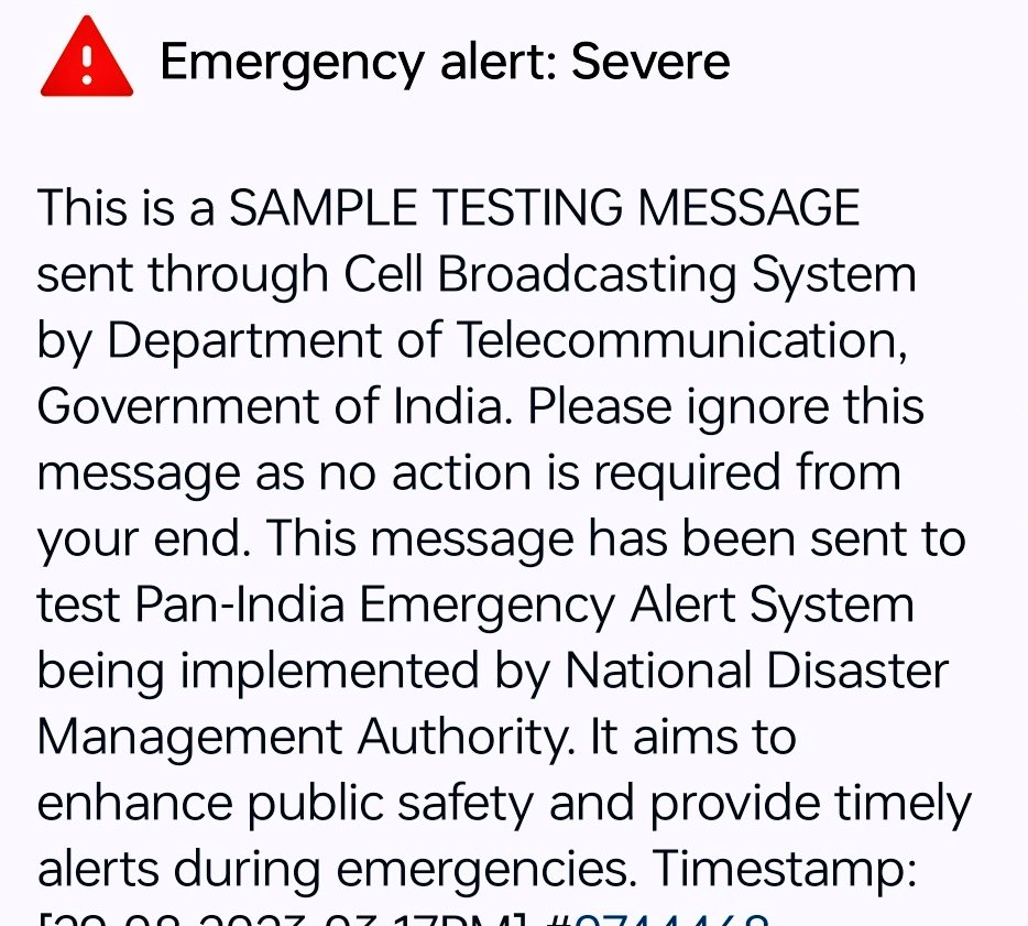 'Emergency Alert Message: Severe' Notification Flashes On People's ...