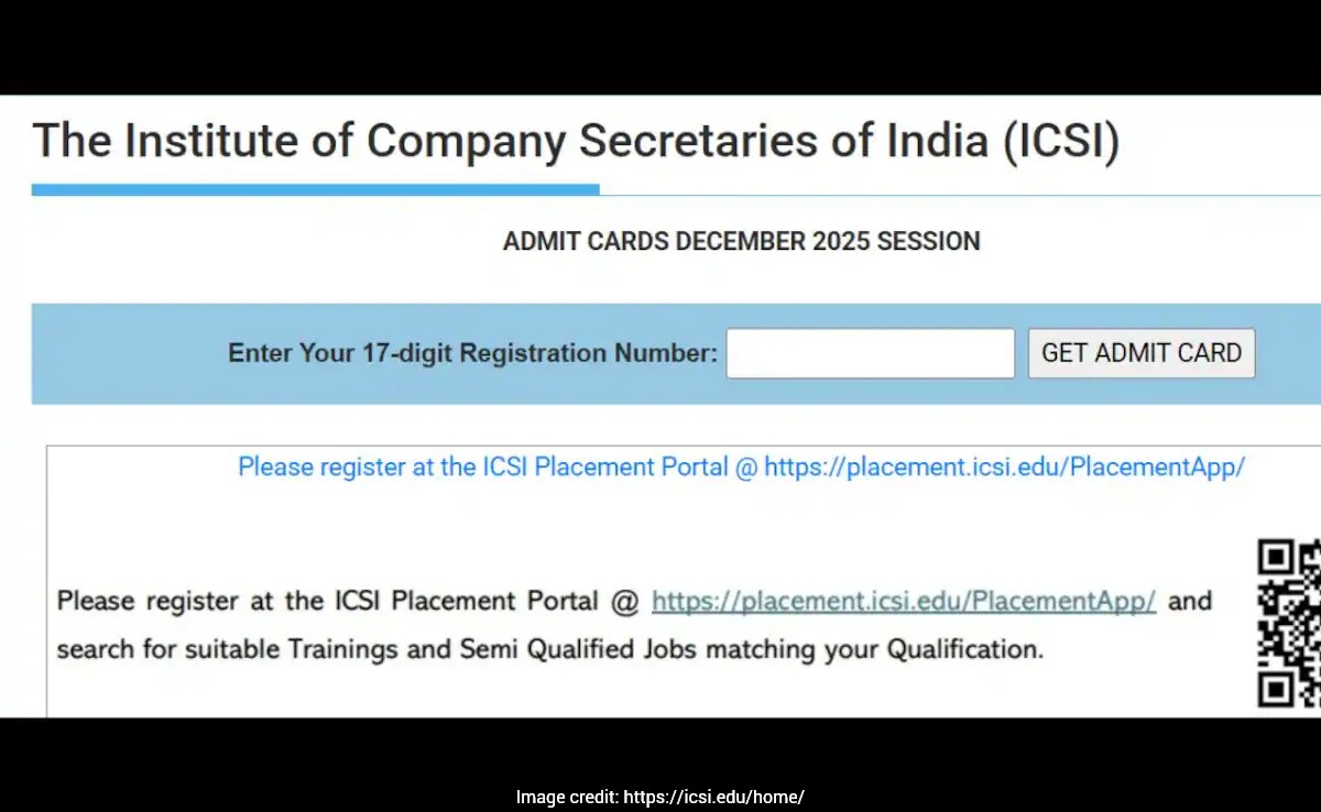 ICSI CS Admit Card 2025 OUT Live: Direct Download Link Here; Exam From ...