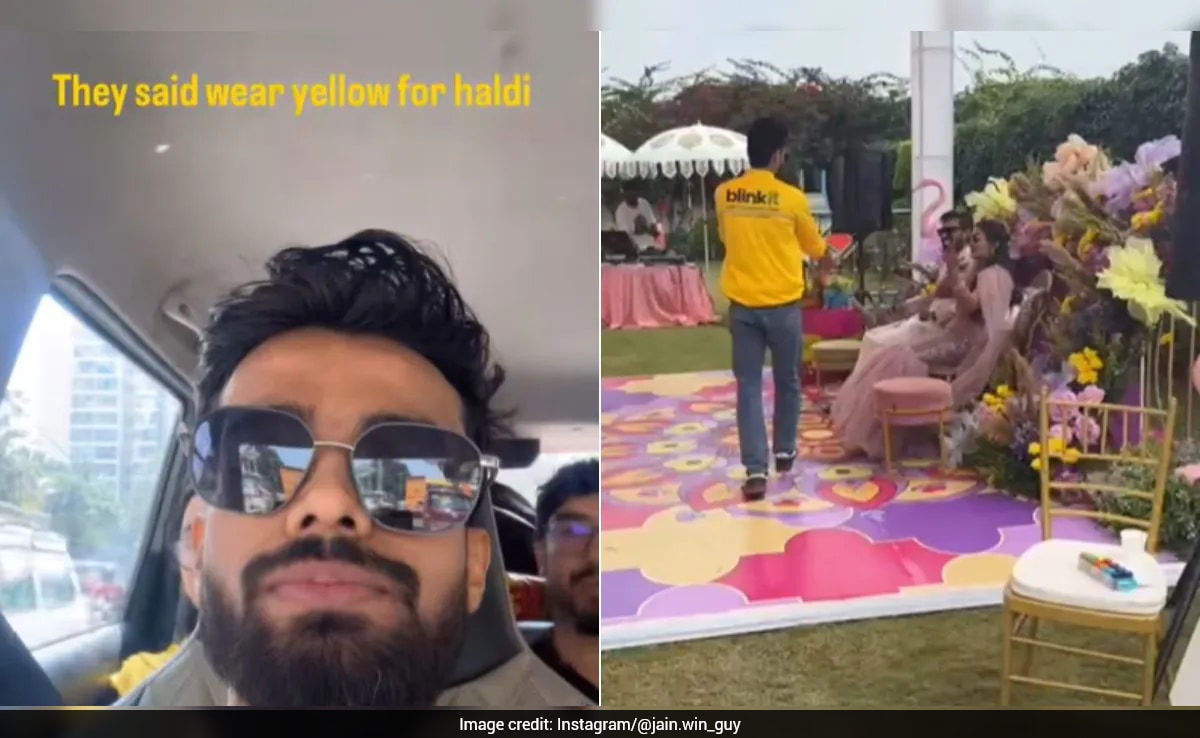 Man Attends Friend's Haldi Ceremony In Yellow Blinkit Uniform, Company ...
