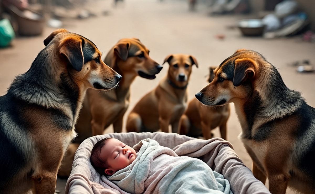 Stray dogs saved newborn baby life in Nadia District Bengal