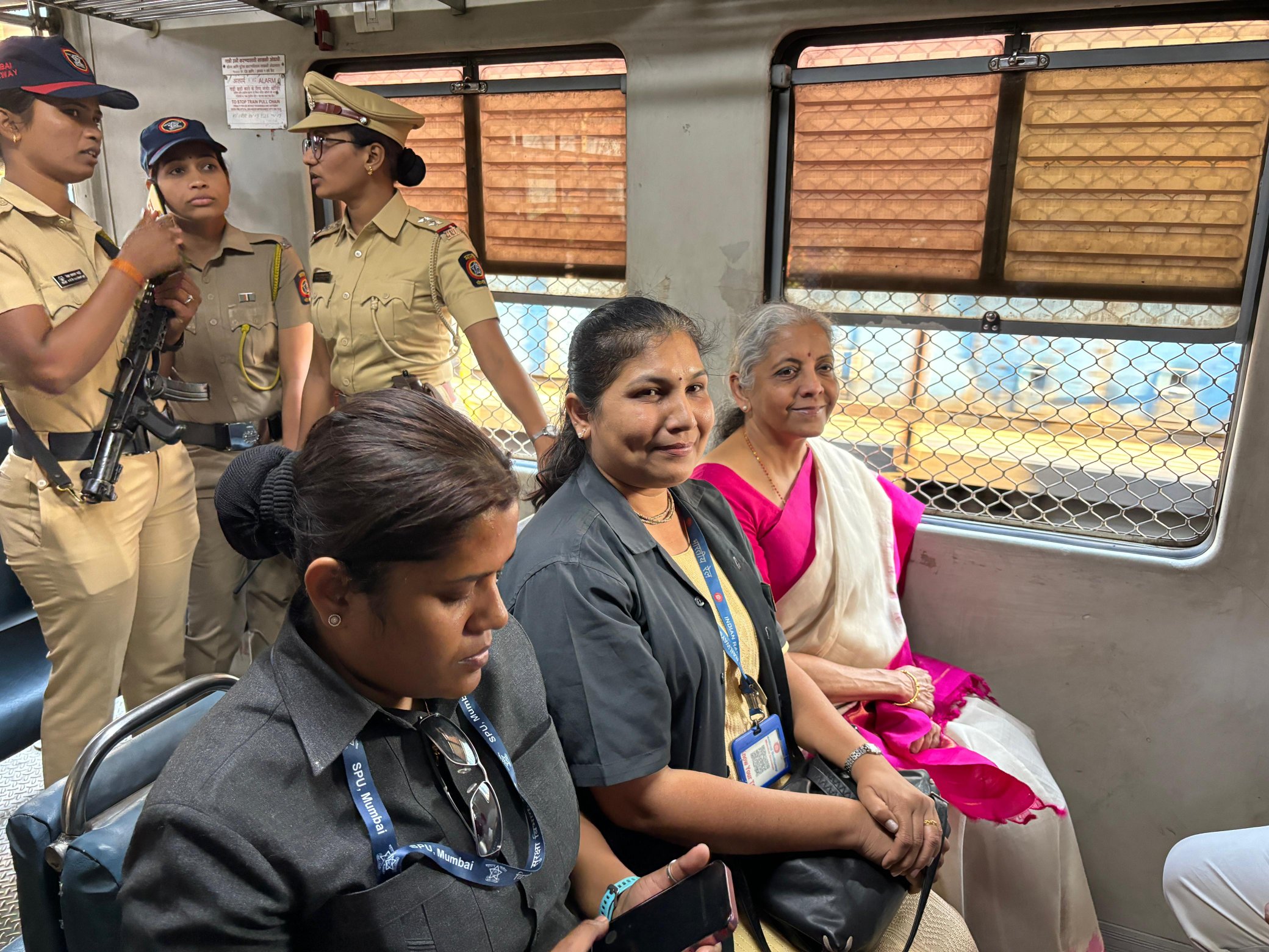 Finance Minister Sitharaman Travels By Mumbai Local Train