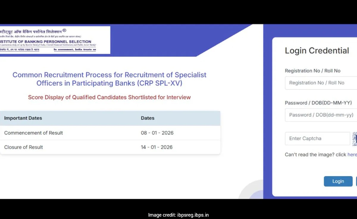 IBPS Specialist Officer Recruitment 2026 Result Out: Download Score Of ...