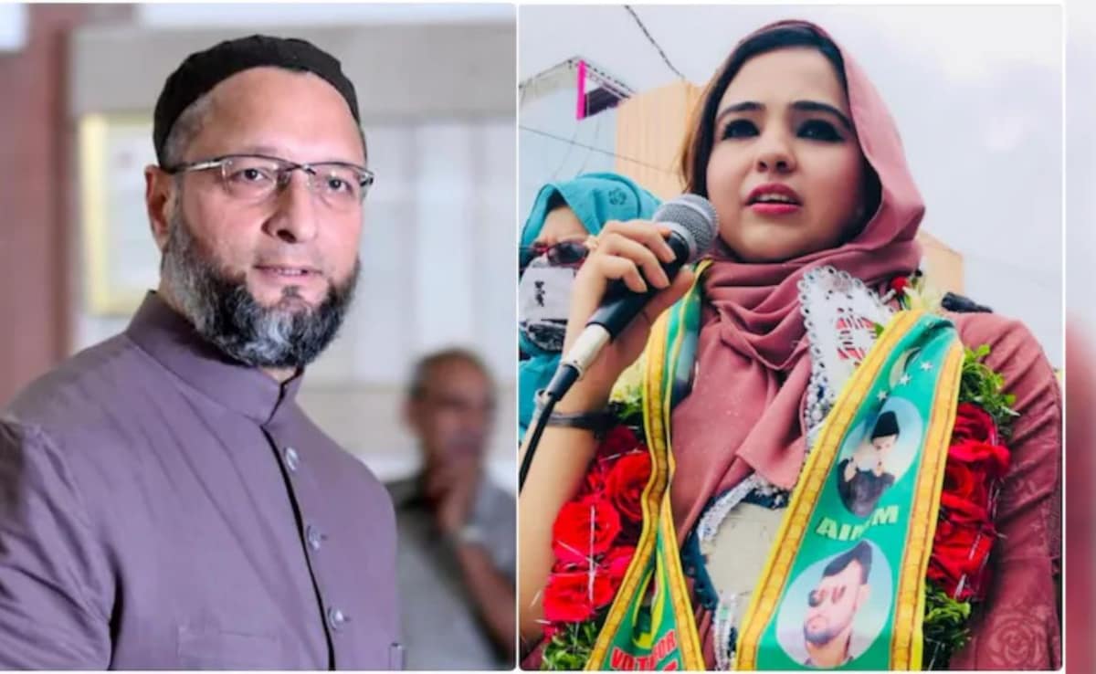 who is lady owaisi syeda falak aimim spokesperson targets cm Devendra ...
