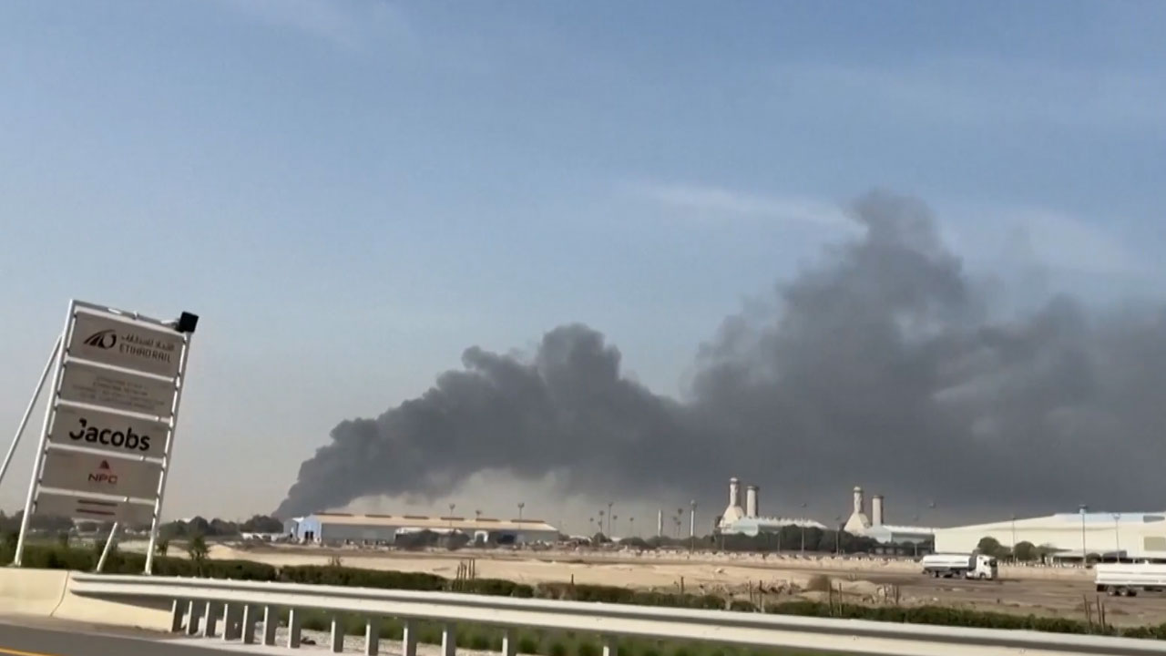 Thick Cloud Of Smoke Emerges Above Jebel Ali Port After Missile Debris ...