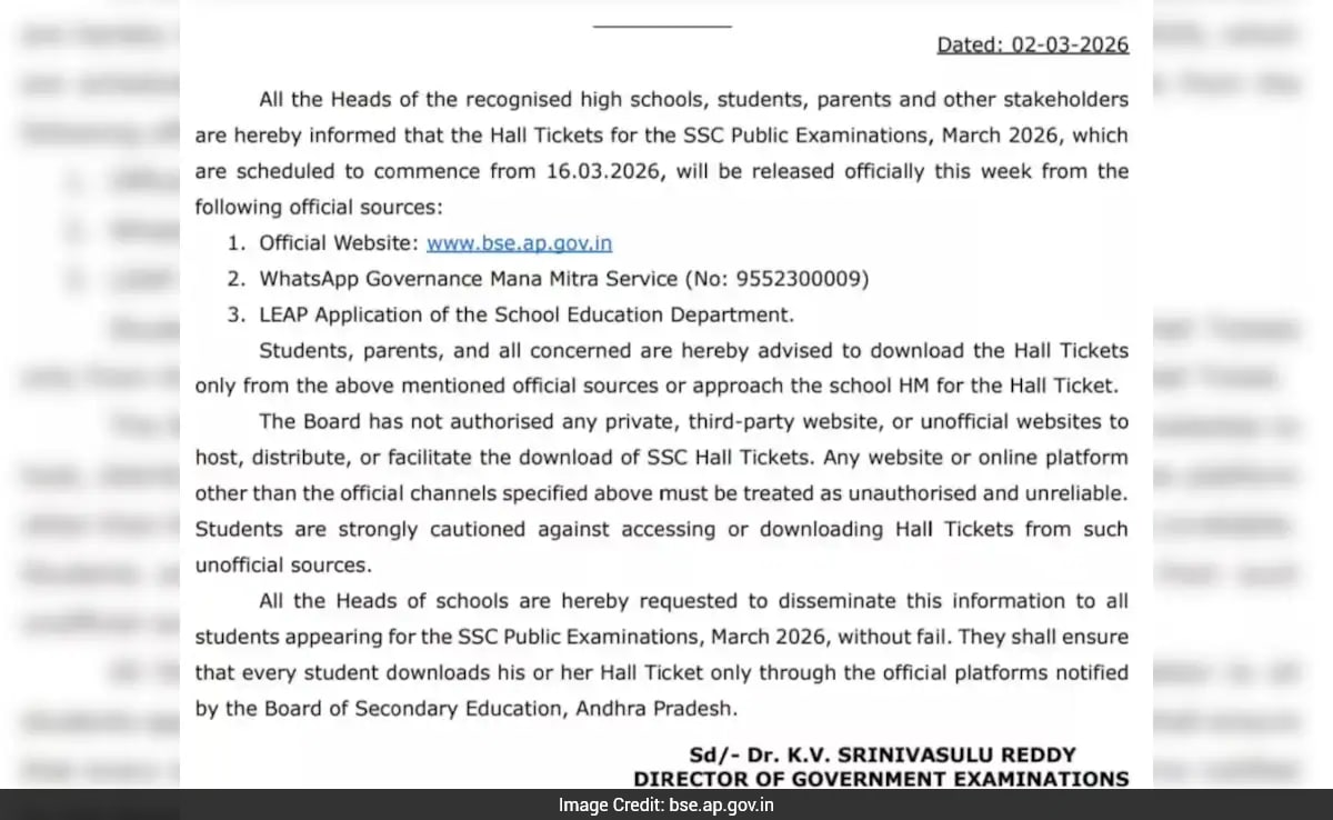 Andhra Pradesh Class 10 SSC Hall Ticket Not Released, Board Issues ...