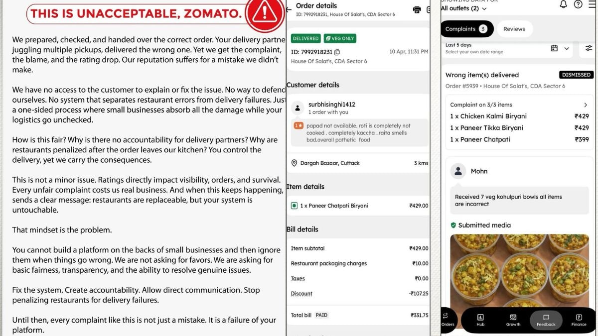 Odisha Restaurant Slams Zomato After Delivery Issues Cause Ratings To ...