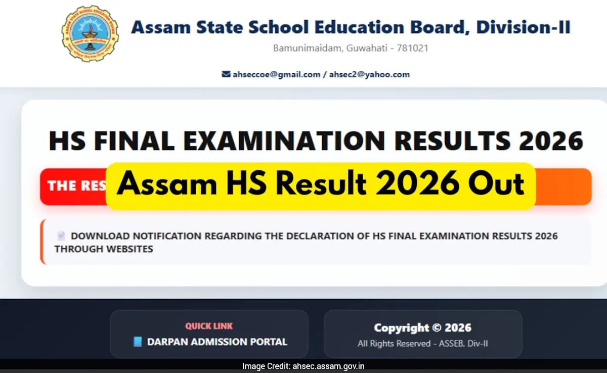 Assam HS Result 2026 Out: Direct Link To Check Class 12 Scores Here