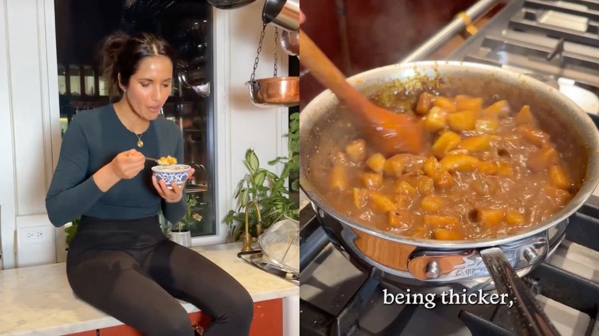 Watch: Padma Lakshmi Tries Making Vatha Kulambu For The First Time ...