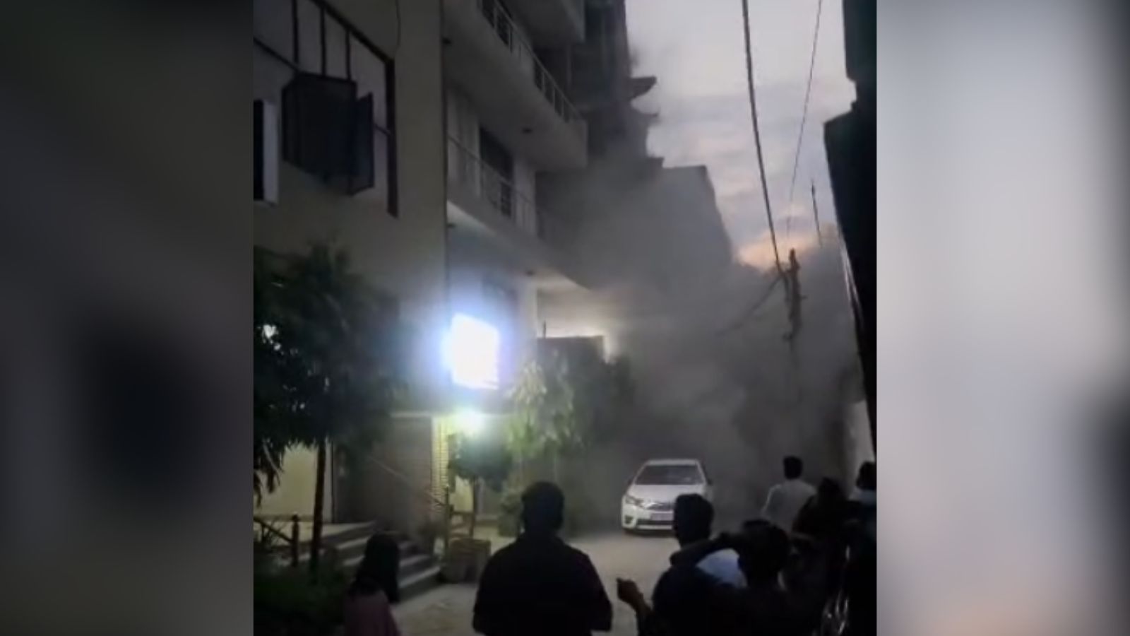 Video: Moment South Delhi Building Collapsed Like A House Of Cards