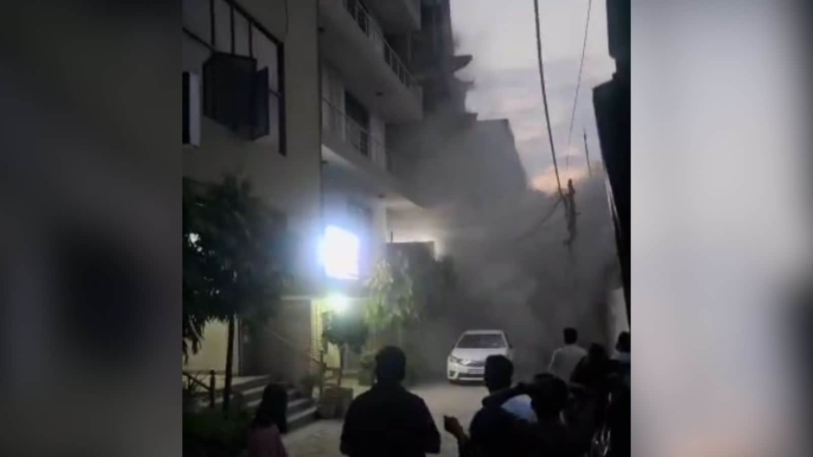 Video: Moment South Delhi Building Collapsed Like A House Of Cards