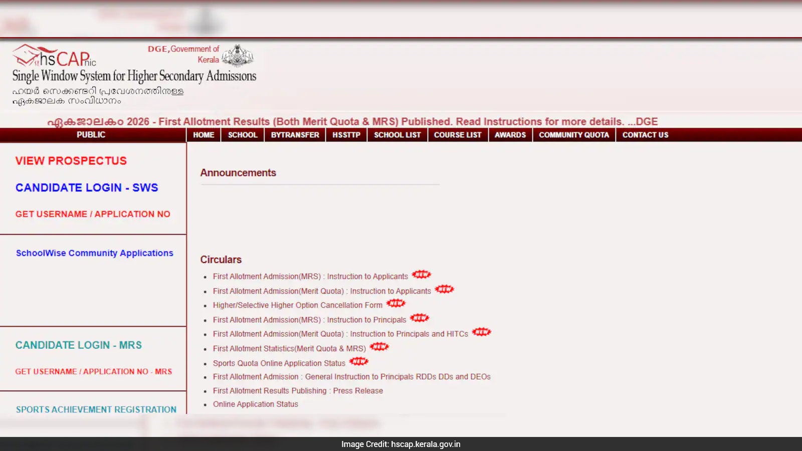 Kerala HSCAP Plus One First Allotment Result 2026 Out, Here's How To Check?
