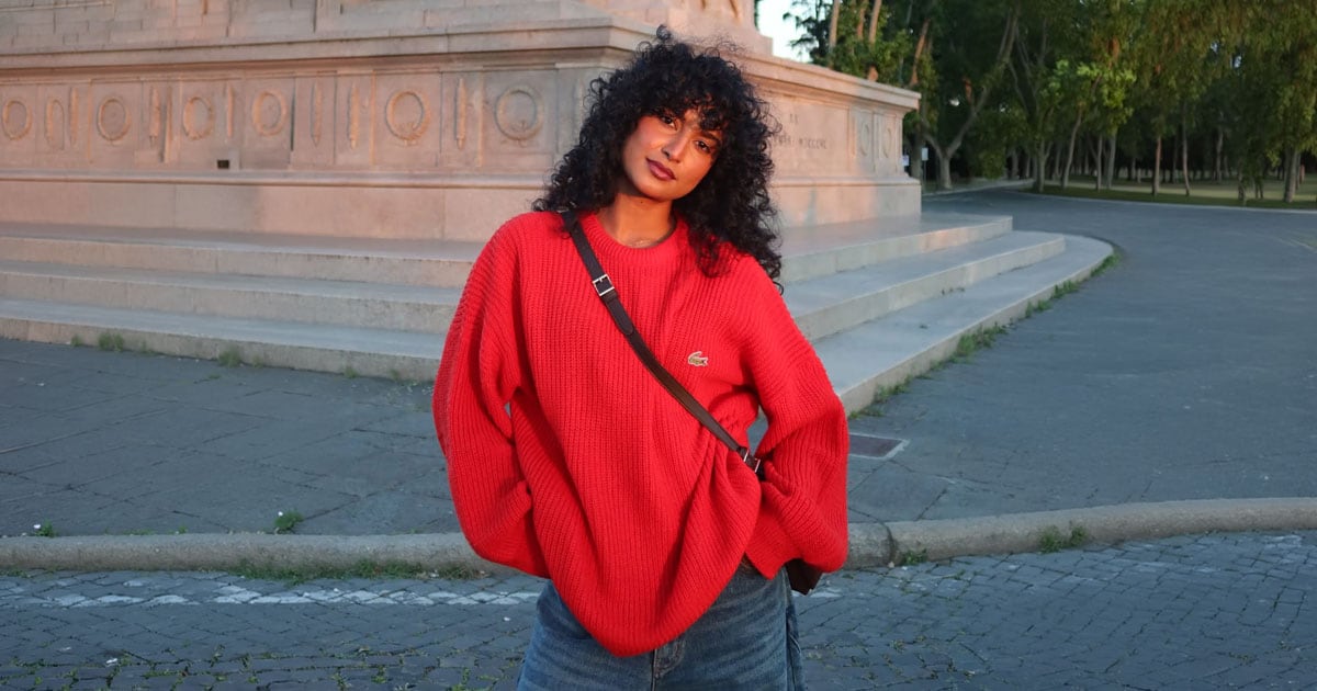 Rida Tharana Stuns In A Chic Red Top And Denim Look
