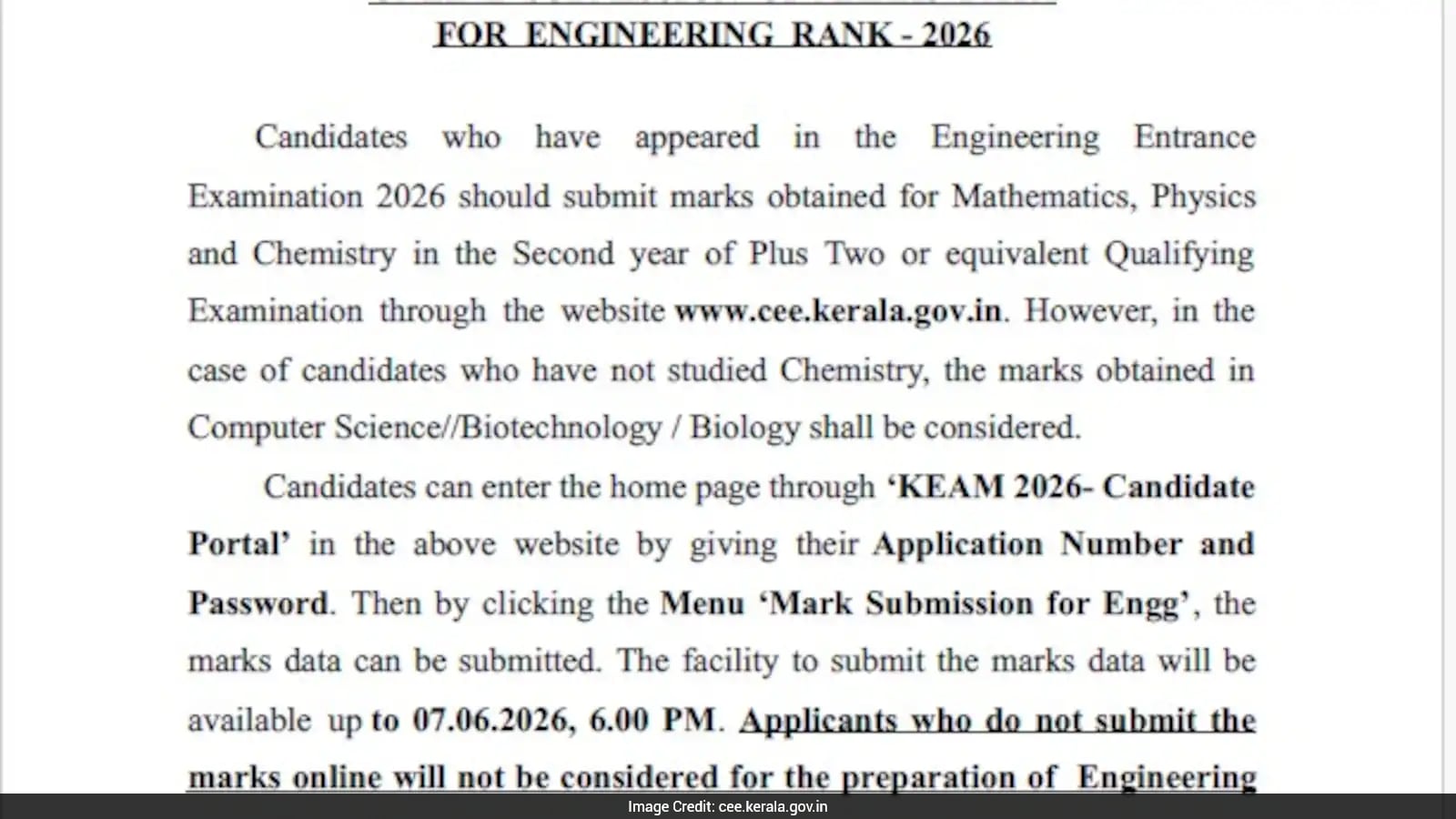 KEAM 2026 Engineering Rank List Process Begins; Submit Plus Two Marks ...