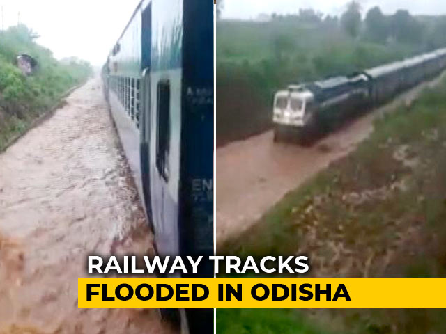 Watch: Train Gets Stuck On Waterlogged Rail Track In Odisha
