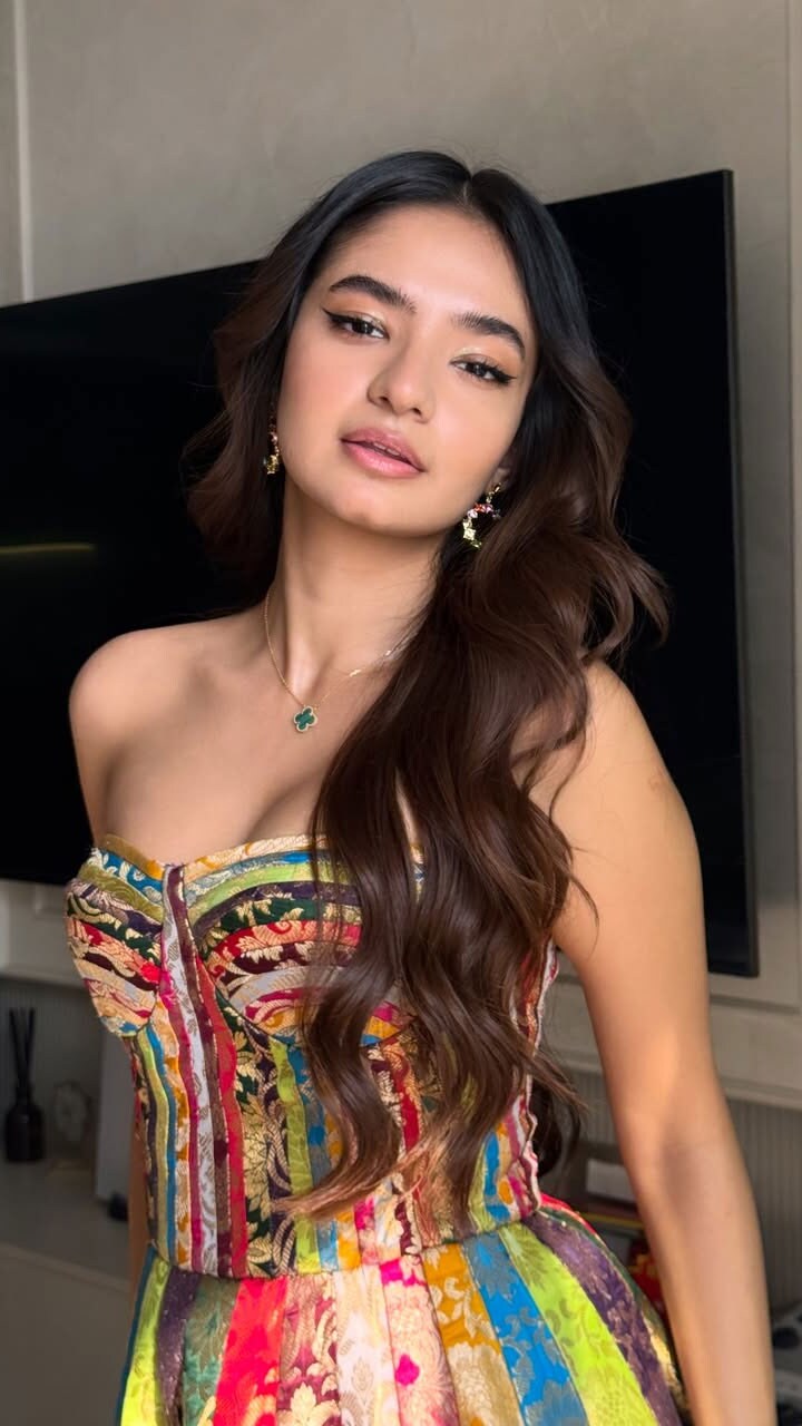 Anushka Sen Flaunts Bold Couture Craft in Patchwork Brocade