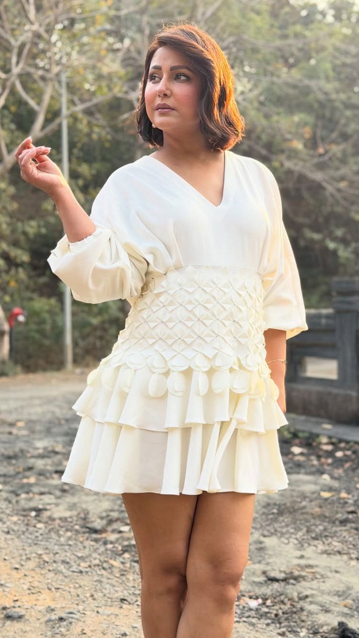 Hina Khan Nails Minimal Glam in Pretty White Outfit